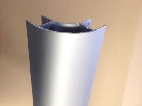 Aluminium Round corner section 40mm radius – 2.7 m Long Collection only ...