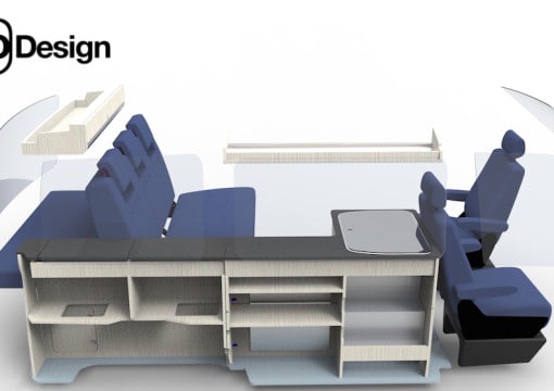 Furniture Kit 1300 (D) LOW RIB seat -VW T5 Short Wheel base vanEVO ...